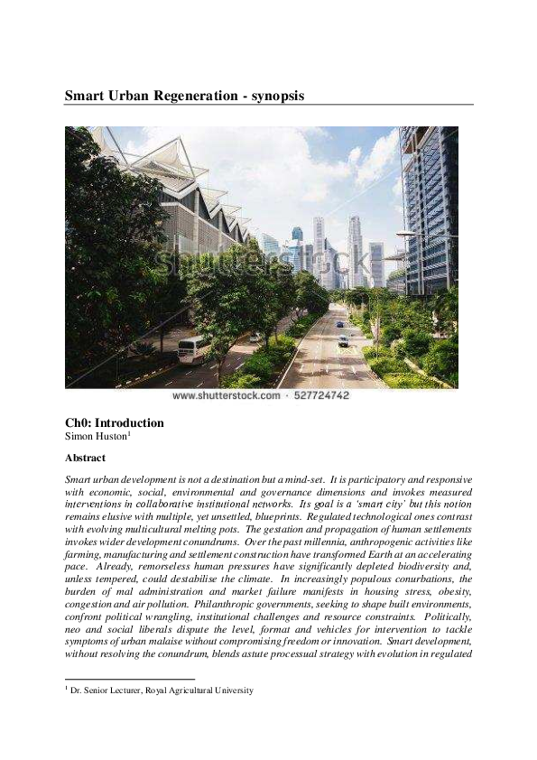 (PDF) Smart urban regeneration: visions, institutions and mechanisms ...