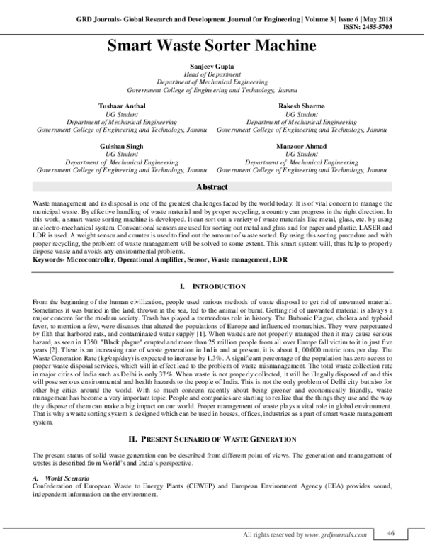 (PDF) Smart Waste Sorter Machine