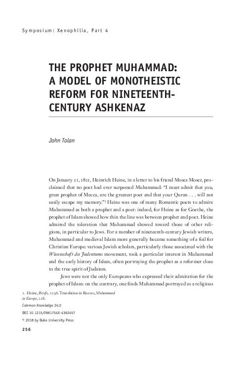 (PDF) The prophet Muhammad: a model of monotheistic reform for 19th ...
