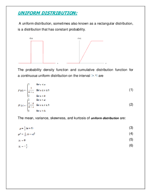 (PDF) UNIFORM DISTRIBUTION