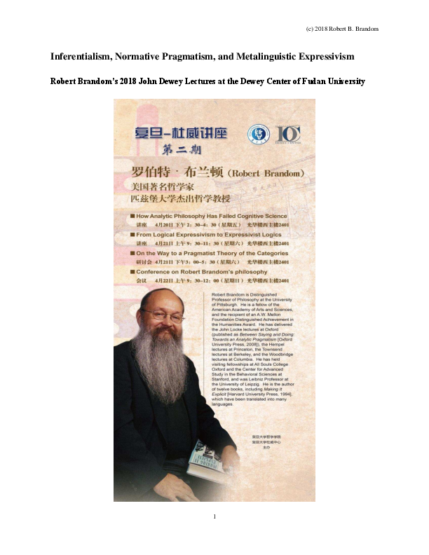 (PDF) Inferentialism, Normative Pragmatism, and Metalinguistic ...