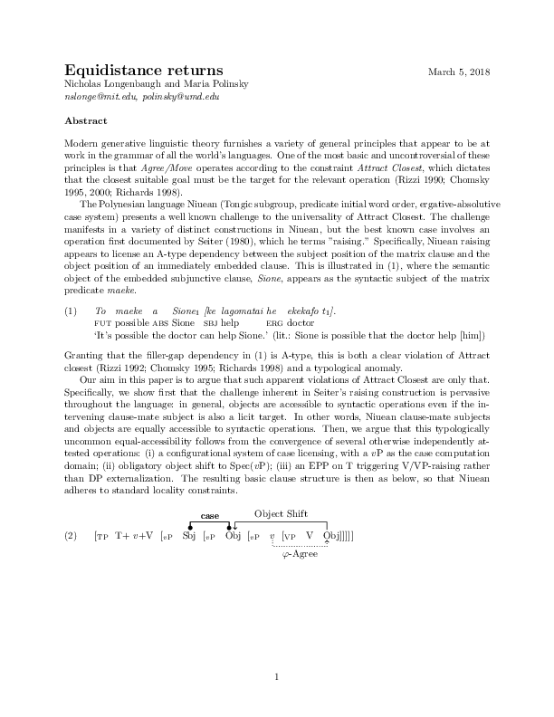 Pdf Agreement In Archi From A Minimalist Perspective In Archi