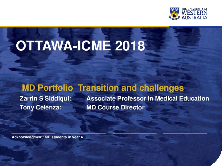 (PPT) MD Portfolio: Transition and challenges