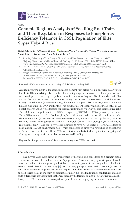 (PDF) Genomic Regions Analysis of Seedling Root Traits and Their ...