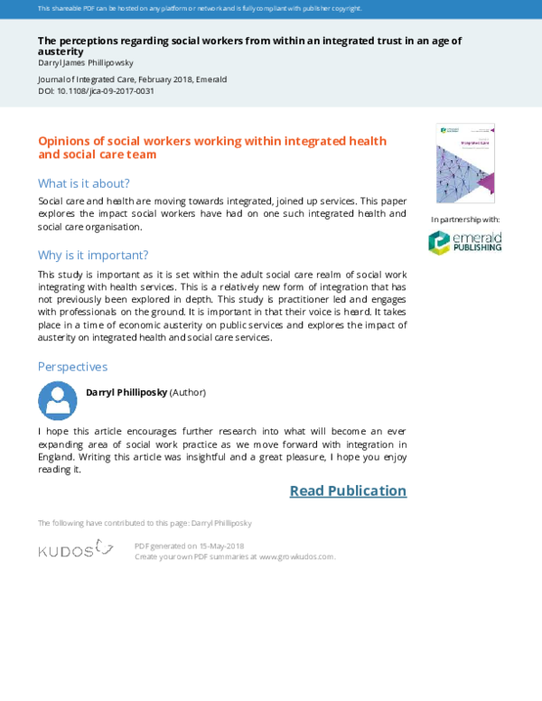 (PDF) The perceptions regarding social workers from within an ...