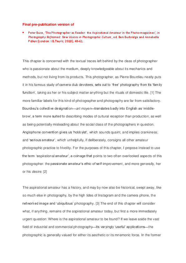 (DOC) ‘The Photographer as Reader: the Aspirational Amateur in the ...