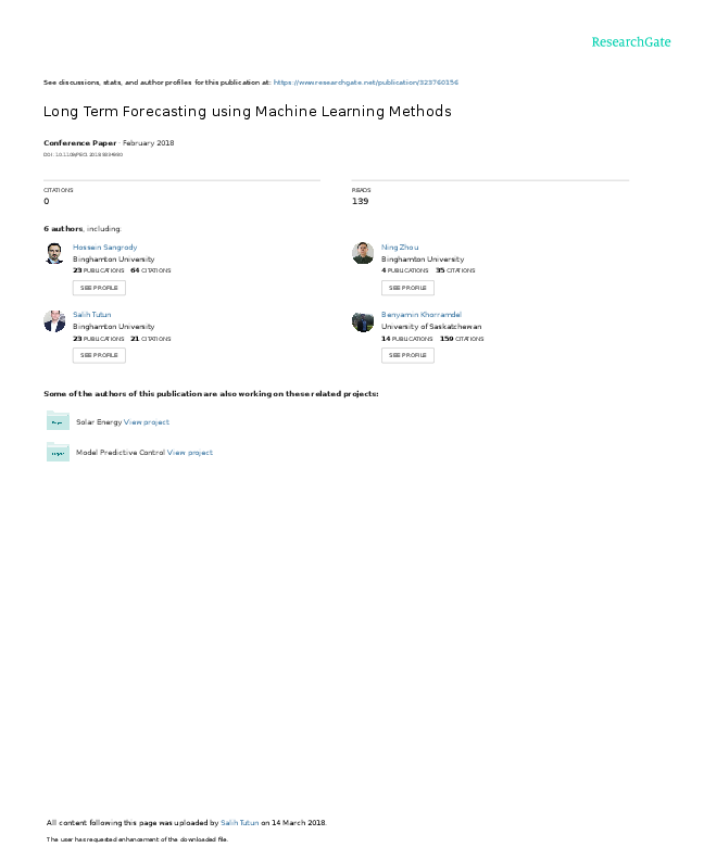 (PDF) Long Term Forecasting using Machine Learning Methods Long Term Forecasting using Machine ...