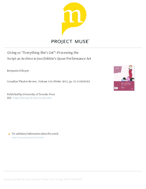 (PDF) Giving us Everything She's Got : Processing the Script-as-Archive ...