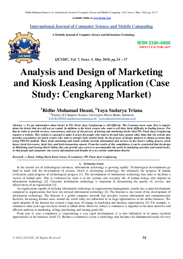 (PDF) Analysis and Design of Marketing and Kiosk Leasing Application ...