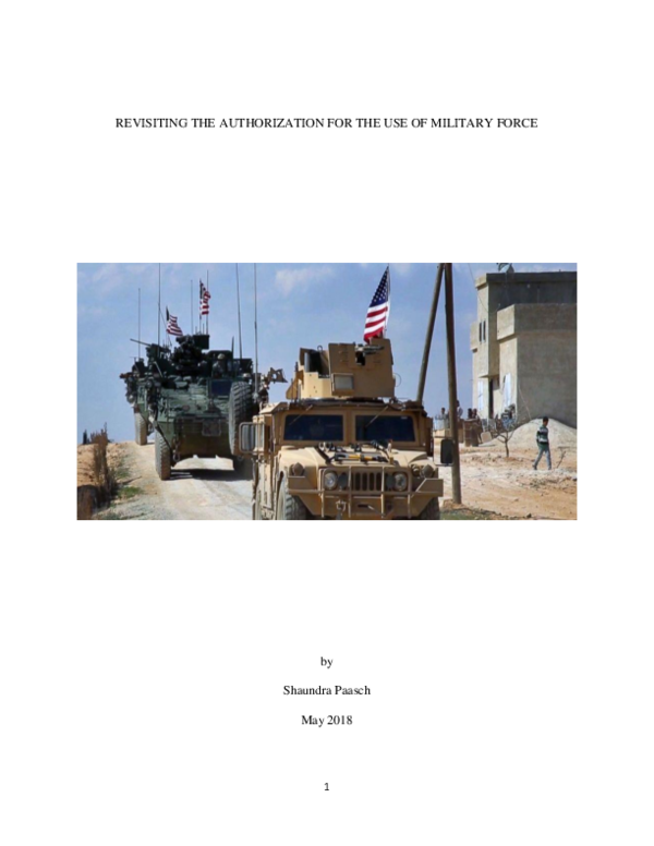 (DOC) REVISITING THE AUTHORIZATION FOR THE USE OF MILITARY FORCE 1 ...