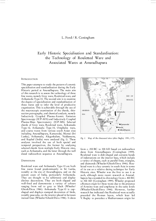 (PDF) Early Historic Specialisation and Standardisation: the Technology ...