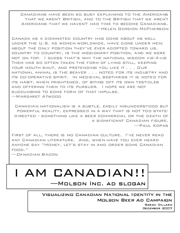 (PDF) I Am Canadian