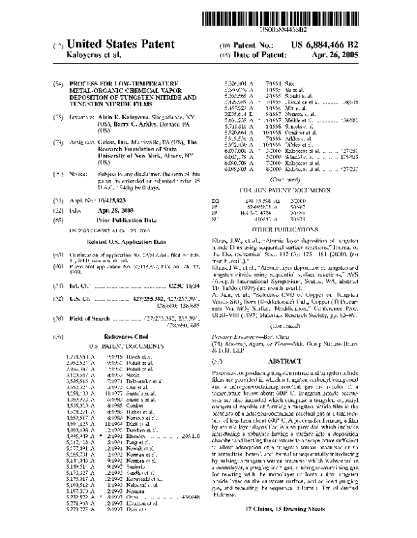 (PDF) Process for Low-Temperature Metal-Organic CVD of Tungsten Nitride ...