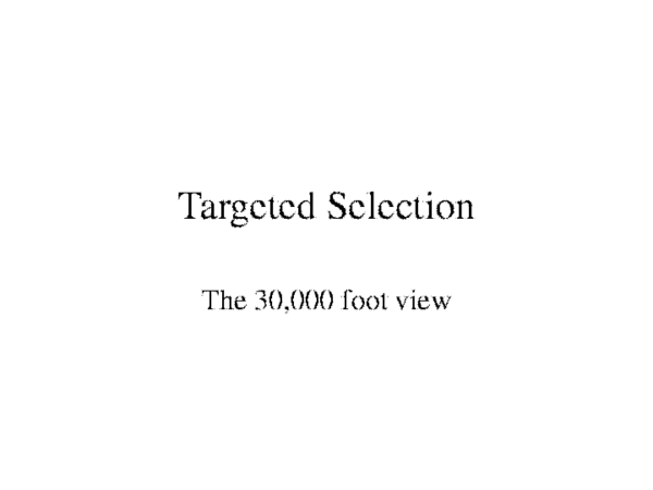 (PPT) Targeted Selection process
