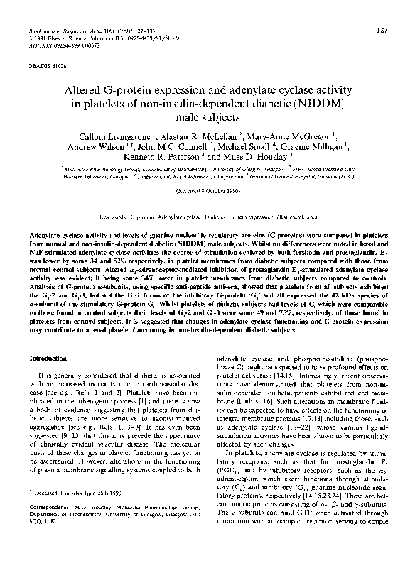 (PDF) Altered G-protein expression and adenylate cyclase activity in ...