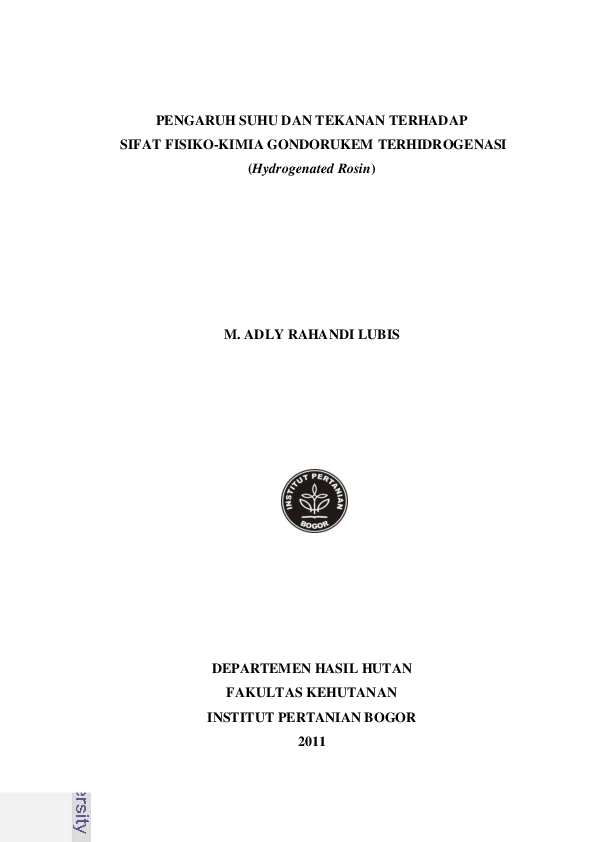 (PDF) PENGARUH SUHU DAN TEKANAN TERHADAP SIFAT FISIKO-KIMIA GONDORUKEM ...