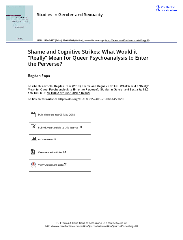 (PDF) Shame and Cognitive Strikes: What Would it " Really " Mean for ...