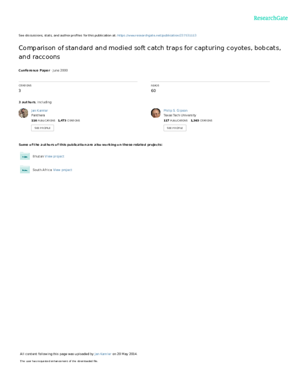 (PDF) Comparison of standard and modied soft catch traps for capturing ...