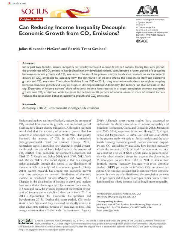 (PDF) Can Reducing Income Inequality Decoupld Economic Growth from ...