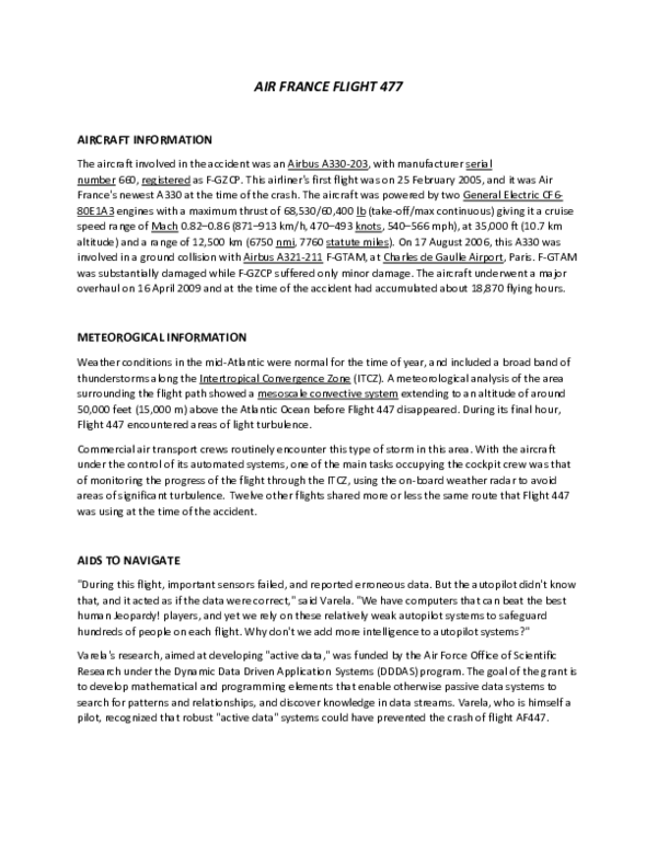 (DOC) AIR FRANCE FLIGHT 477