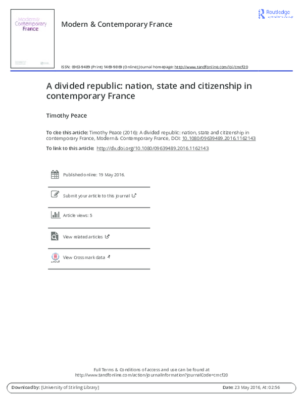 (PDF) Book review of 'A divided republic: nation, state and citizenship ...