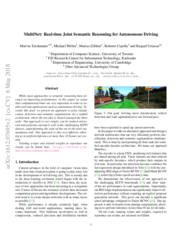 Pdf Multinet Efficient Real Time Semantic Reasoning