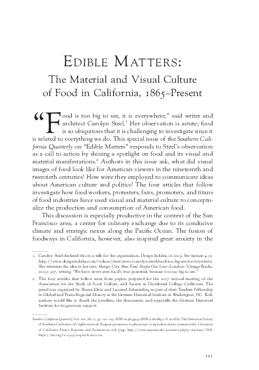 (PDF) Edible Matters: The Material and Visual Culture of Food in ...