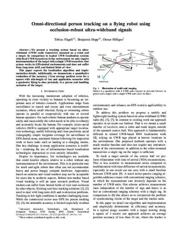 (PDF) Omni-directional person tracking on a flying robot using occlusion-robust ultra-wideband ...