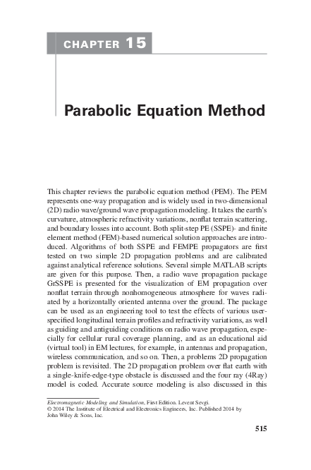 Pdf Parabolic Equation Method