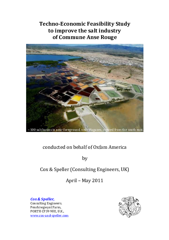 (PDF) Techno-­‐Economic Feasibility Study to improve the salt industry ...