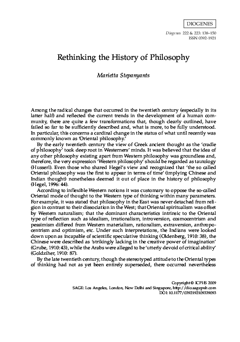 (PDF) Rethinking the History of Philosophy