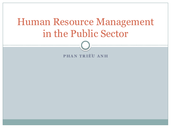 (PPT) HRM in Public Sector Approaches and Reform1 1