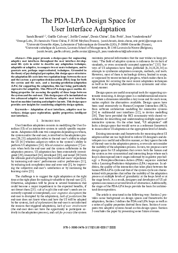(PDF) The PDA-LPA Design Space for User Interface Adaptation