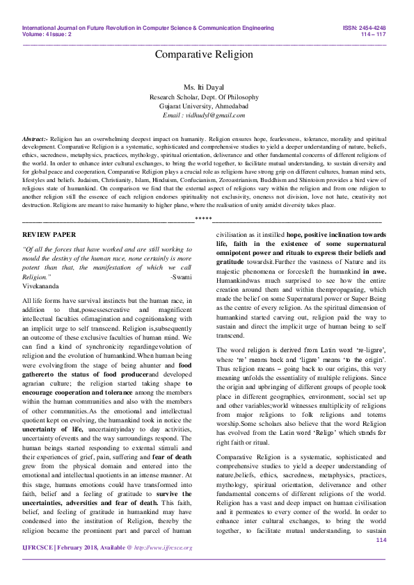 (PDF) Comparative Religion