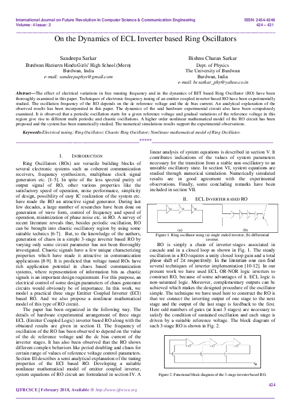 (PDF) On the Dynamics of ECL Inverter based Ring Oscillators