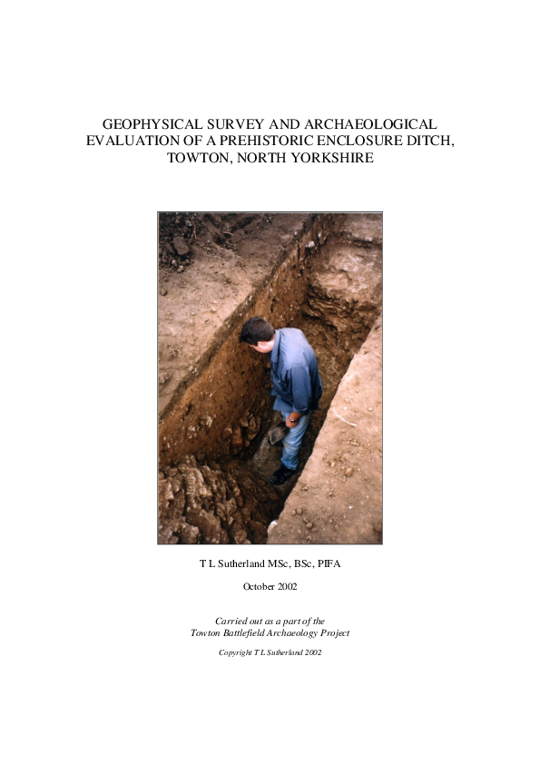 (PDF) Geophysical Survey and Archaeological Evaluation of a Prehistoric ...