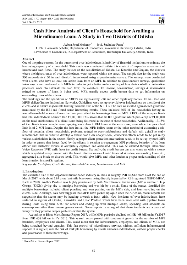 (PDF) Cash flow Analysis of Client HH for availing a Microfinance loan.pdf