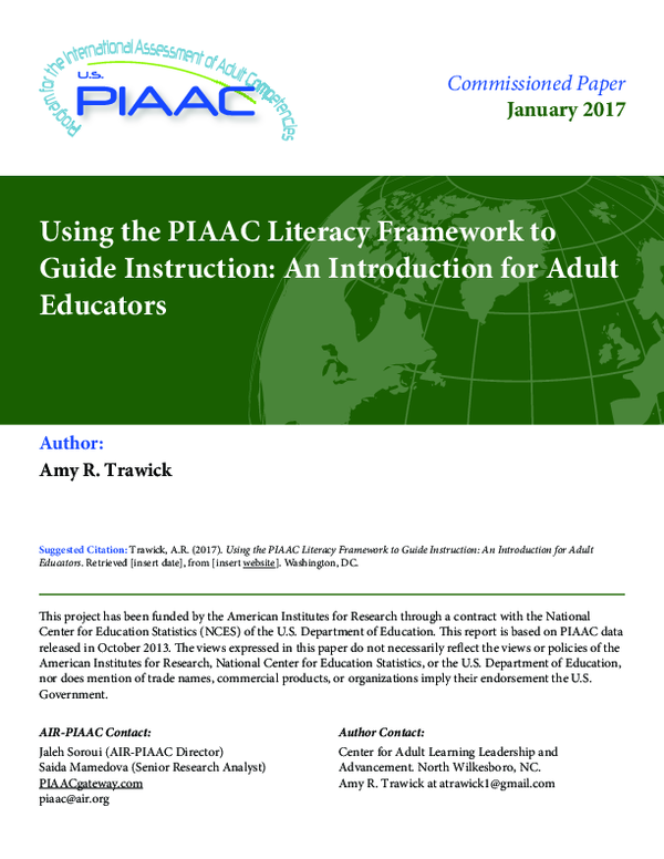 (PDF) Using the PIAAC Literacy Framework to Guide Instruction: An ...