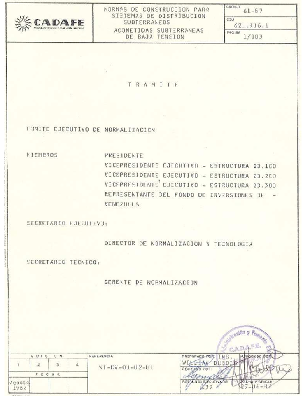 (PDF) Norma CADAFE 61 87 Bancadas de Distribucion