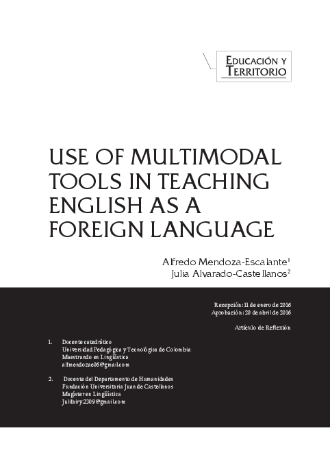 (PDF) Use of multimodal tools in teaching English as a foreign language