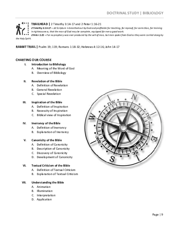 (PDF) DOCTRINAL STUDY | BIBLIOLOGY CHARTING OUR COURSE