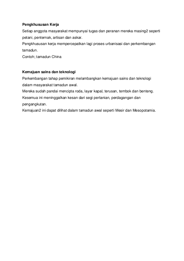 (DOC) Pengkhususan Kerja