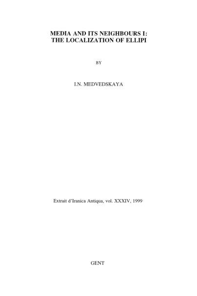 (PDF) MEDIA AND ITS NEIGHBOURS I: THE LOCALIZATION OF ELLIPI