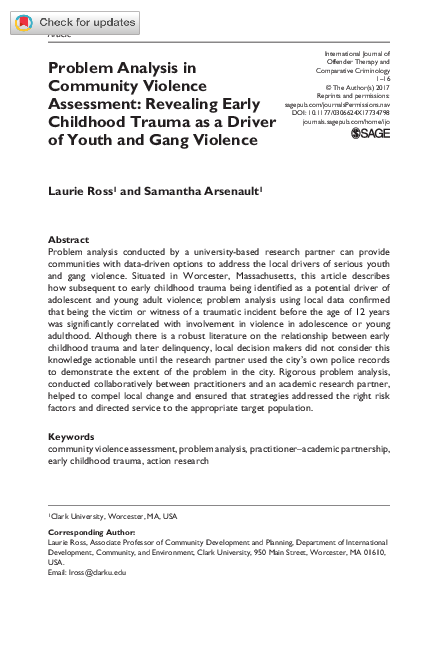 (PDF) Problem Analysis in Community Violence Assessment: Revealing ...