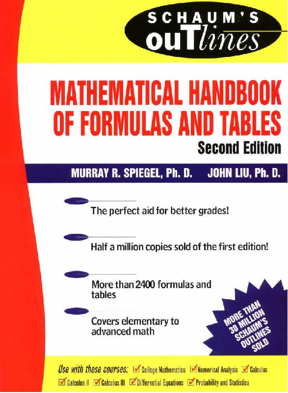 (PDF) Schaum Mathematical Formulas and Tables