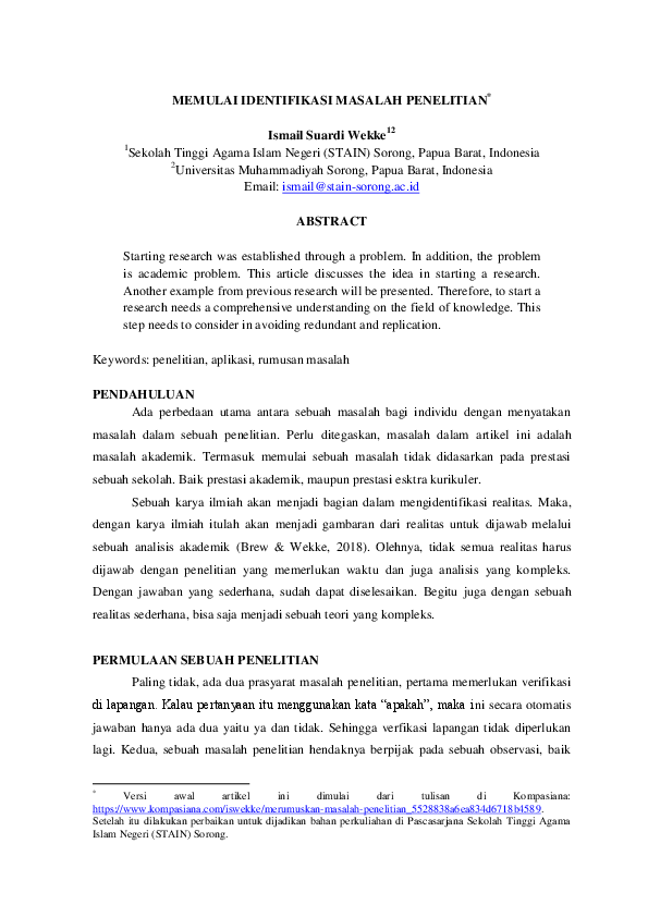 (PDF) MEMULAI IDENTIFIKASI MASALAH PENELITIAN