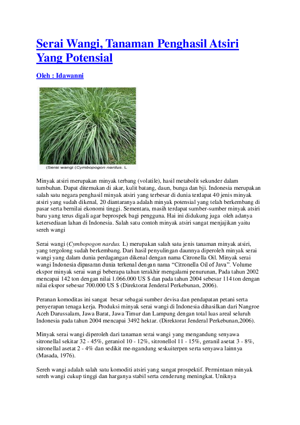 (DOC) Serai Wangi