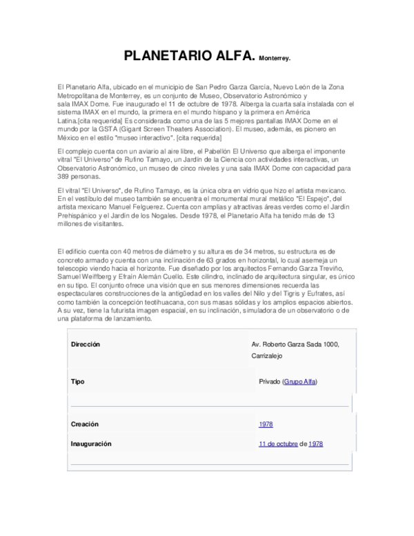 (DOC) PLANETARIO ALFA. Monterrey