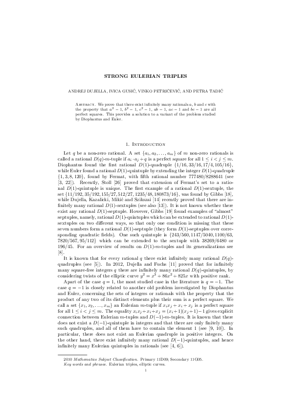 (PDF) STRONG EULERIAN TRIPLES