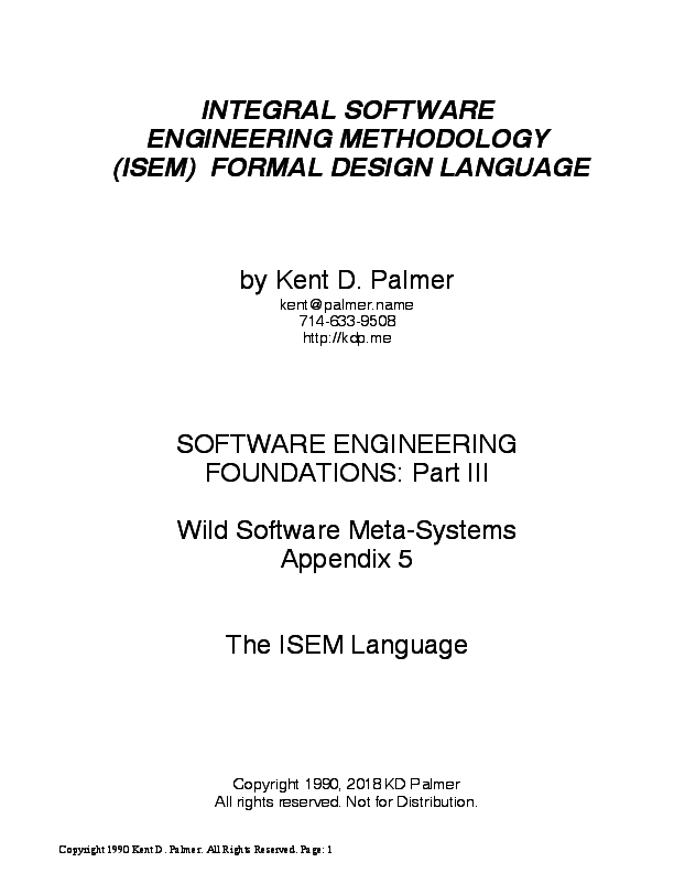 (PDF) ISEM Domain Specific Language for Software Design | Kent Palmer ...